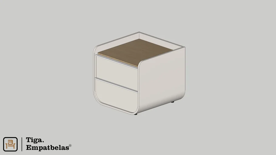 Tiga.empatbelas - Curved Bedside Table | 3D Warehouse