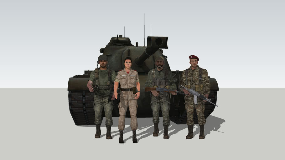 Israeli Army M48 Magach 2 Medium Battle Tank Set 01 | 3D Warehouse