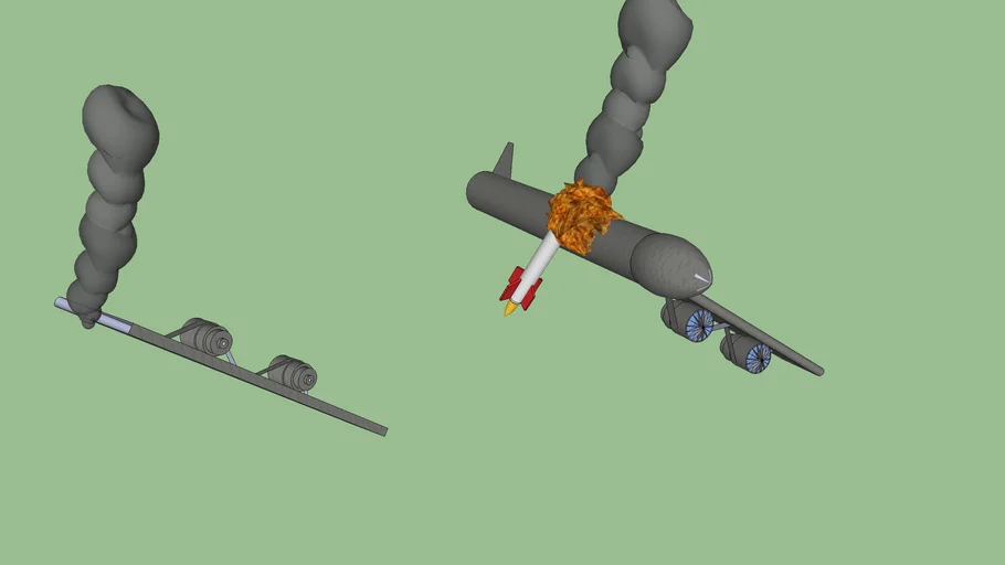 Exploding plane | 3D Warehouse