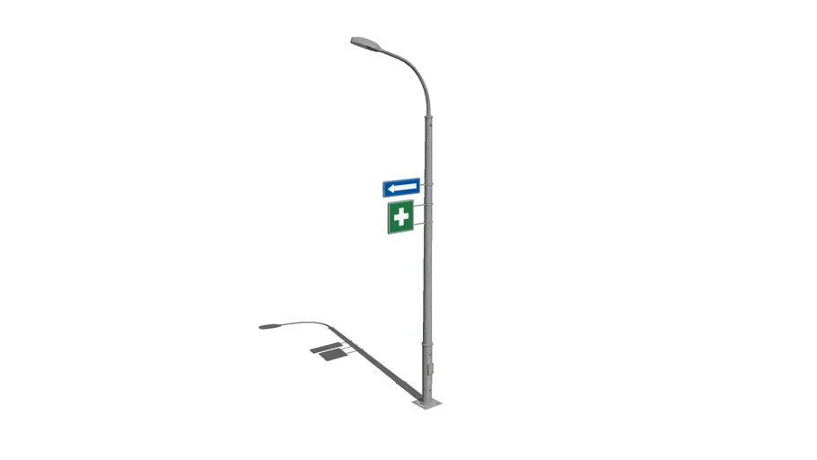 lamppost, signs | 3D Warehouse