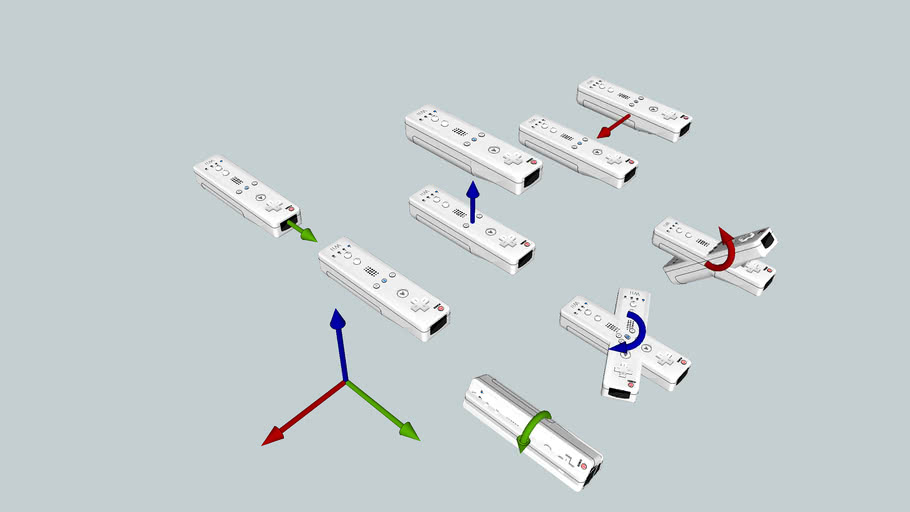 Wiimote Pitch Roll and Yaw on 3 axes | 3D Warehouse