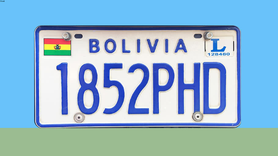 PLACA DE AUTO BOLIVIA | 3D Warehouse