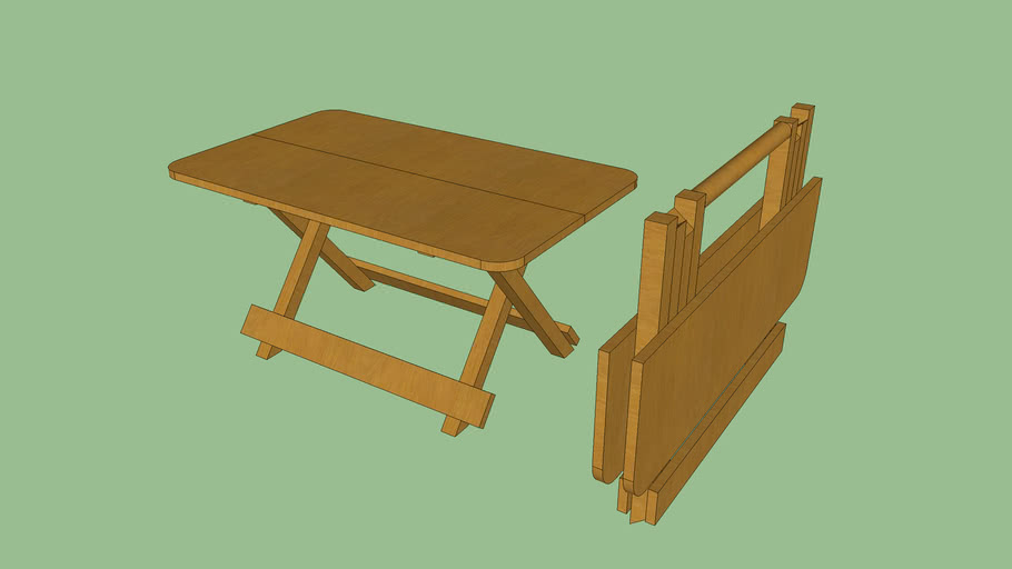 Meja Lipat Kayu (Wooden Folded Table) | 3D Warehouse
