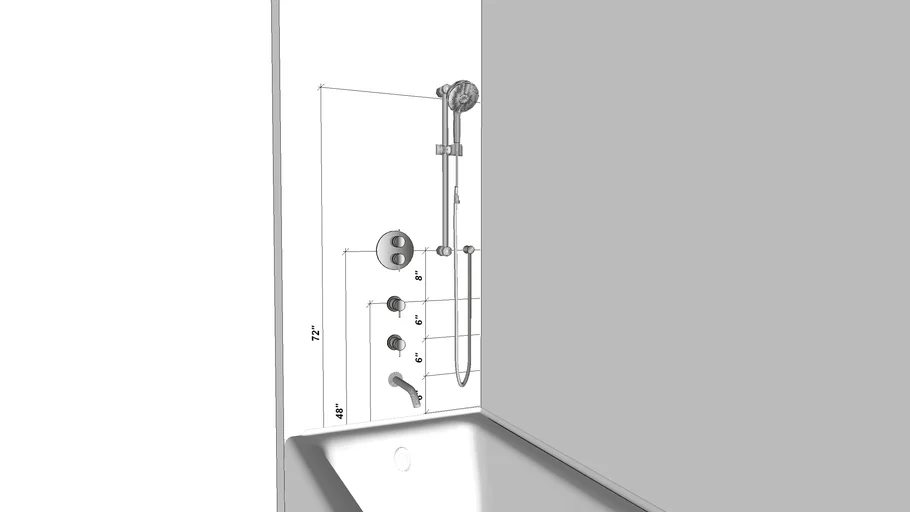 Shower System Layout, Handheld, Hand Shower, Tub Filler, Shower Combo ...