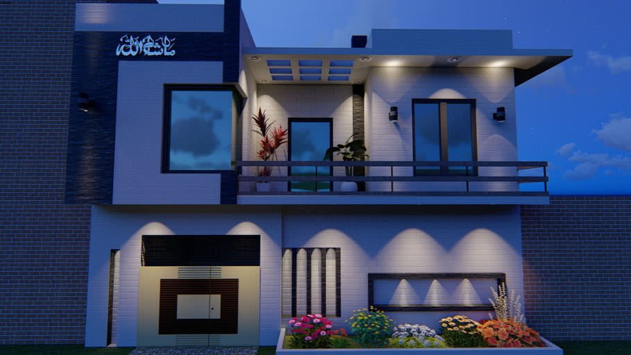 Villa Front Elevation | 3D Warehouse