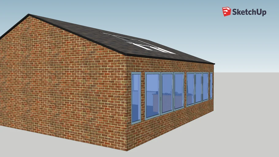 Large windows, duo pitch and skylights | 3D Warehouse