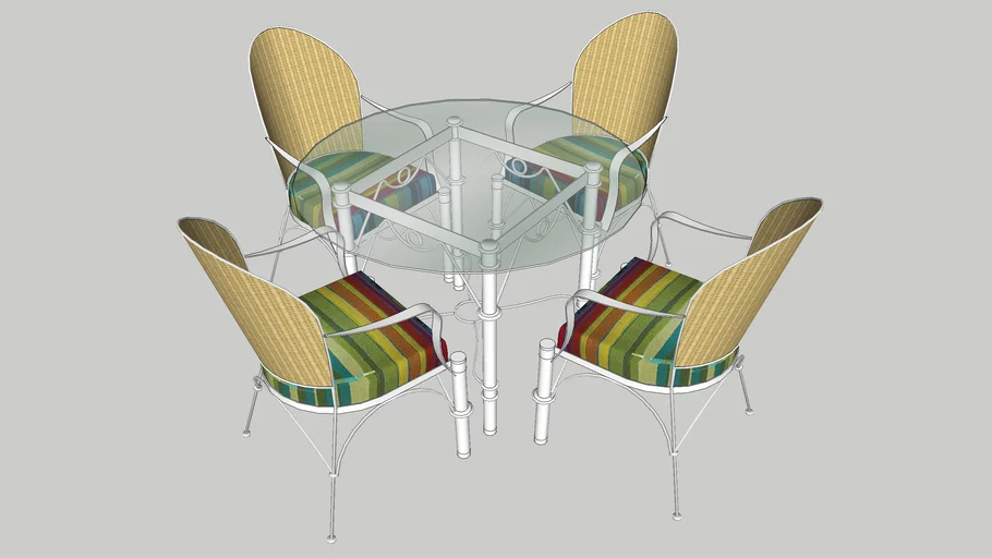 oval table with four chairs | 3D Warehouse