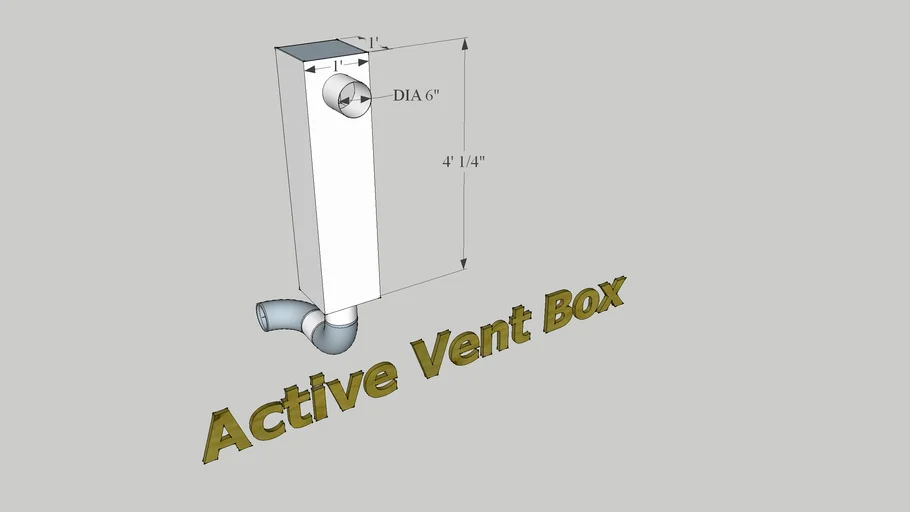 ACTIVE VENT BOX WITH FITTING LEADING TO INLINE FAN | 3D Warehouse
