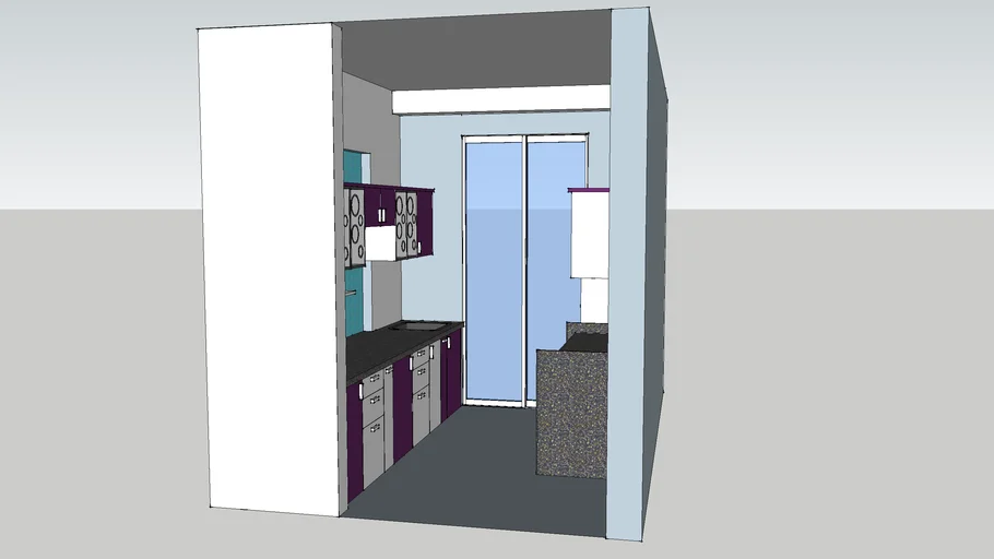 semi modular kitchen | 3D Warehouse