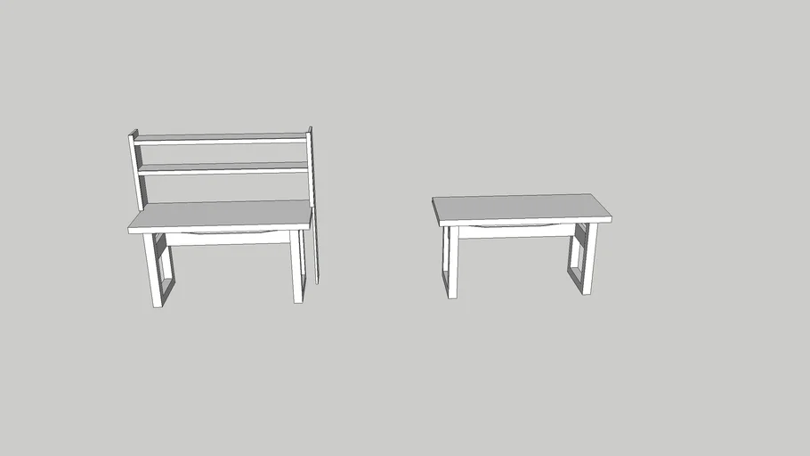 Gaming Desk With Shelves | 3D Warehouse