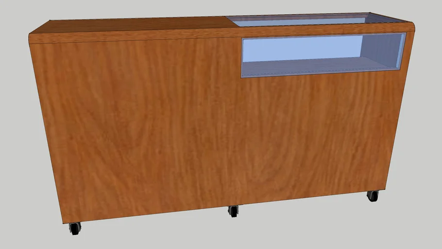 Wood Counter with wheels | 3D Warehouse
