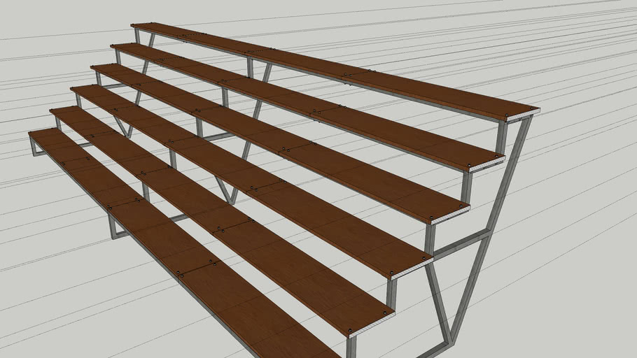 GRADA SENCILLA DE ACERO Y MADERA | 3D Warehouse