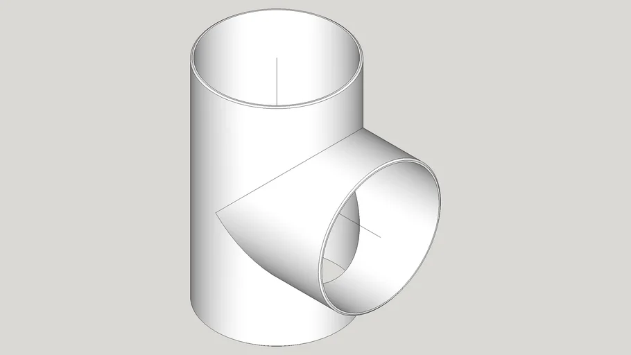 ASME B16.9 PIPING TEE, 6' SCH 10S BUTTWELD | 3D Warehouse