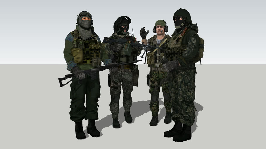 Russian Airborne VDV Spetsnaz Tactical Team Set 01 | 3D Warehouse