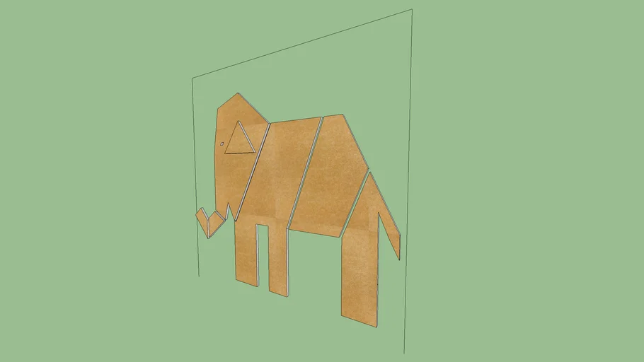 origami elephant acoustic panel | 3D Warehouse