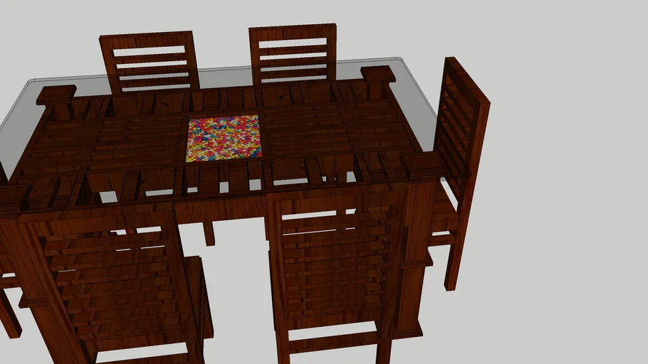 Dining table with chairs .skp | 3D Warehouse