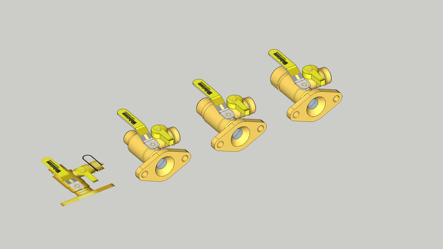 Webstone 5041 flange ball valves with drain | 3D Warehouse