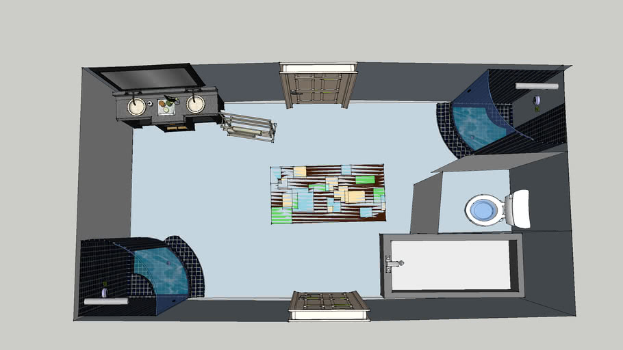 GreenBACK Home Design Jack and Jill bathroom | 3D Warehouse