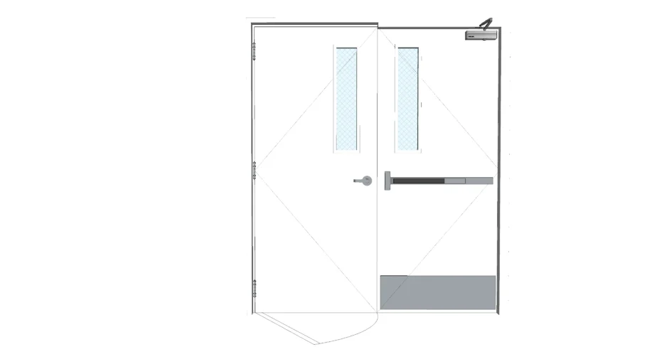 HM Door 6070 DBL Egress 6x30 Vision | 3D Warehouse