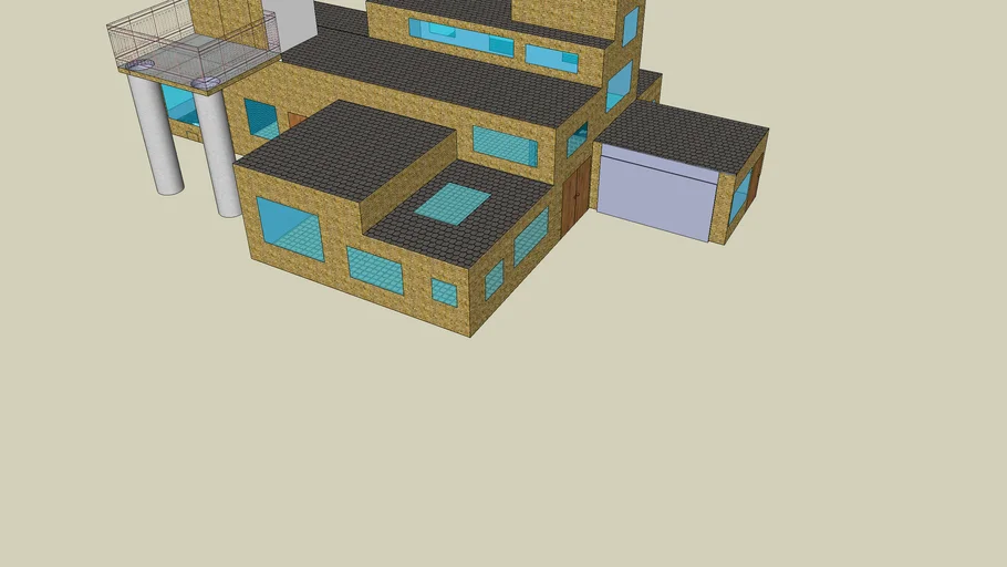 Modern Day many-windowed Home | 3D Warehouse