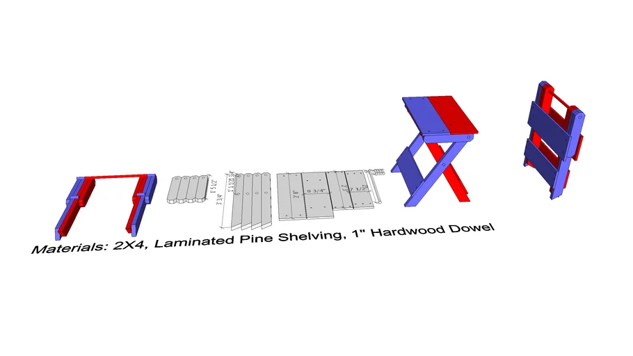 Folding Bench | 3D Warehouse