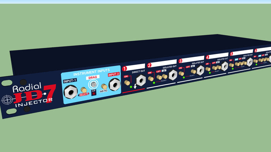 Radial Engineering JD7 Injector Guitar Distro/Splitter | 3D Warehouse
