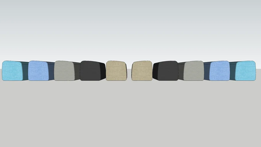 Kave Home - Sofa Compo - Arm L+R (Beige, Dark Grey, Light Grey, Blue, Turqoise) | 3D Warehouse