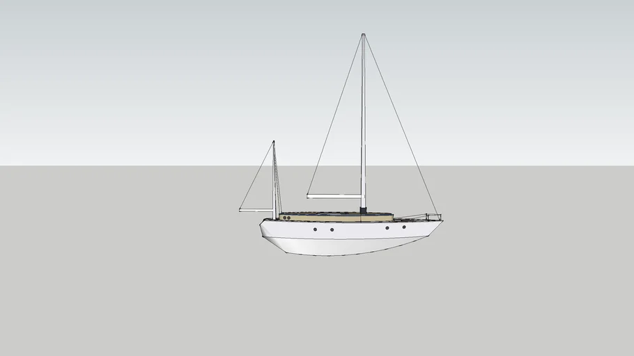 48' ketch rig w/ genoa 'coriolis' (sails down) | 3D Warehouse