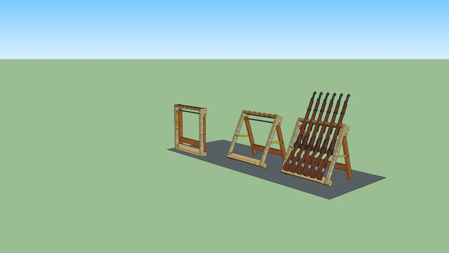 wooden gun rack | 3D Warehouse