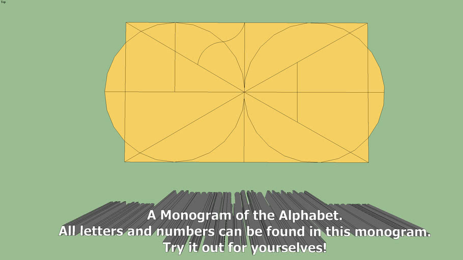 Monogram of the English Numeral System and Alphabet. | 3D Warehouse