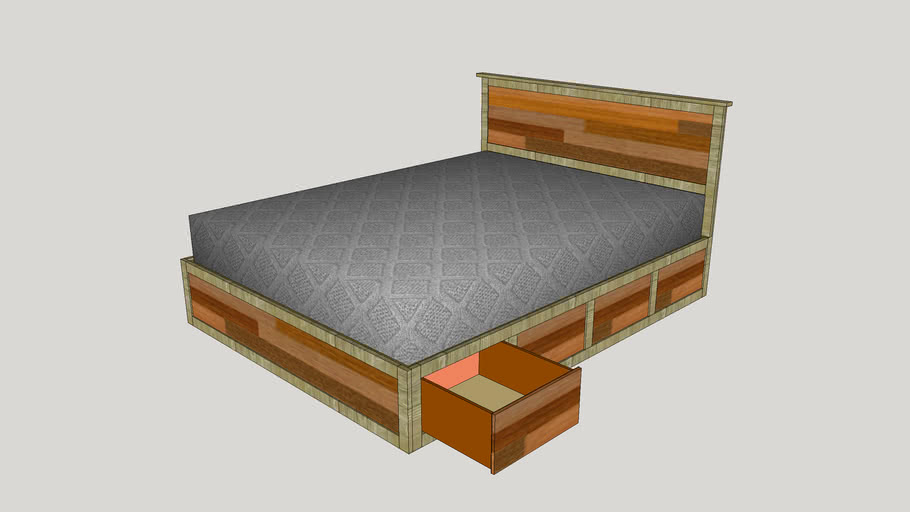 Simple Storage Bed - Queen | 3D Warehouse