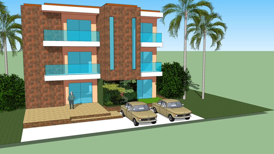 FACHADA EDIFICIO DE 3 PISOS | 3D Warehouse