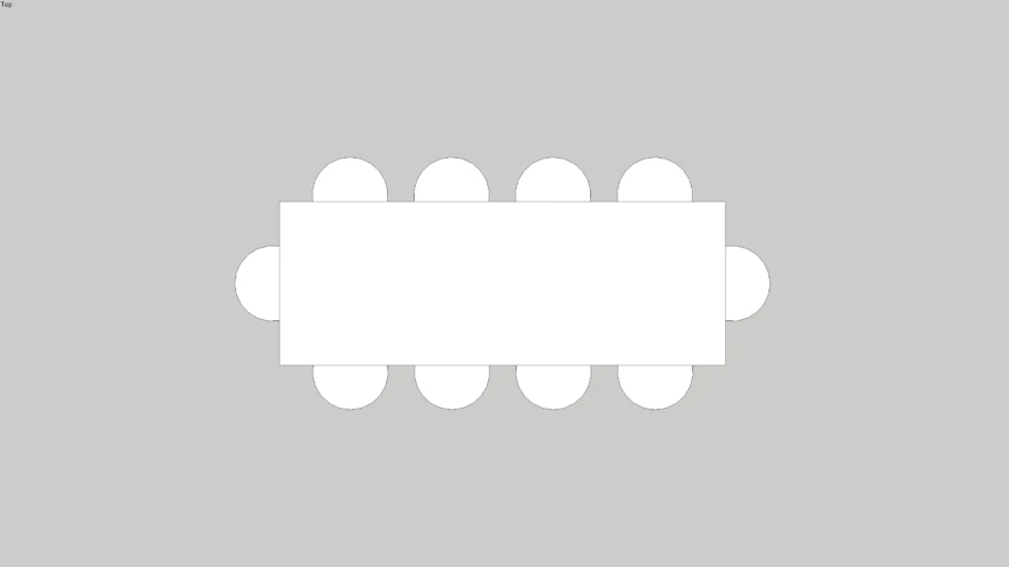 2D Dining Room Table - 3' 8' x 10' Long | 3D Warehouse