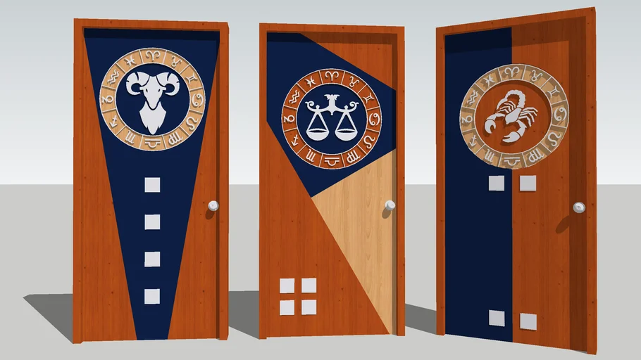 Modern Doors - Astro Series - Aries - Libra - Scorpio - Doors | 3D ...