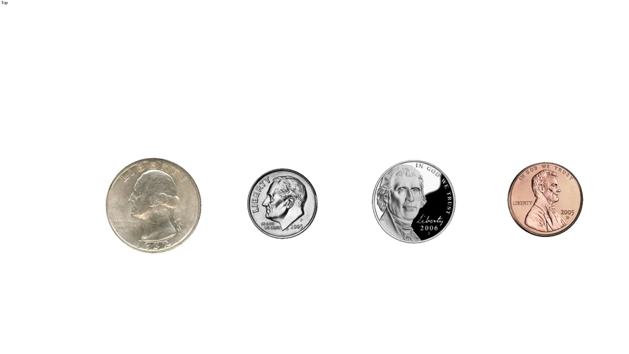Quarter, Dime, Nickel, and Penny | 3D Warehouse