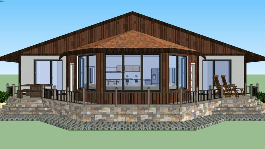 one floor house by Compact House Design | 3D Warehouse