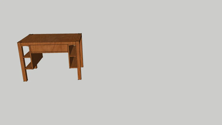 Oak single drawer desk | 3D Warehouse