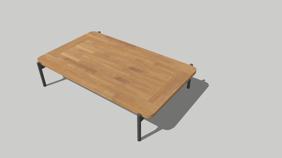 Yoga rectangular coffee table teak top | 3D Warehouse