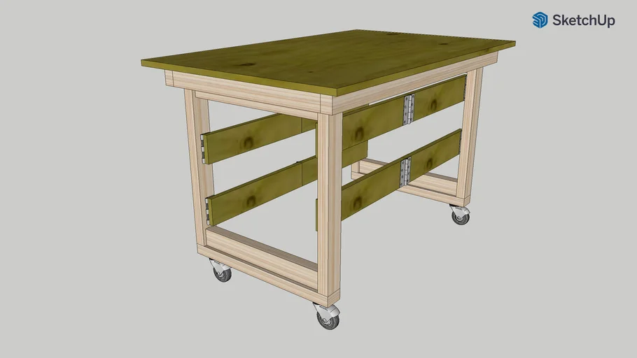 Folding ‘Skinny Store’ Mobile Workbench | 3D Warehouse