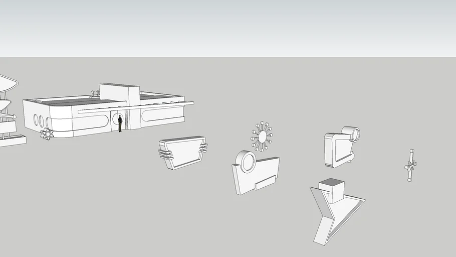 1950 Retro-Futuristic Diner | 3D Warehouse