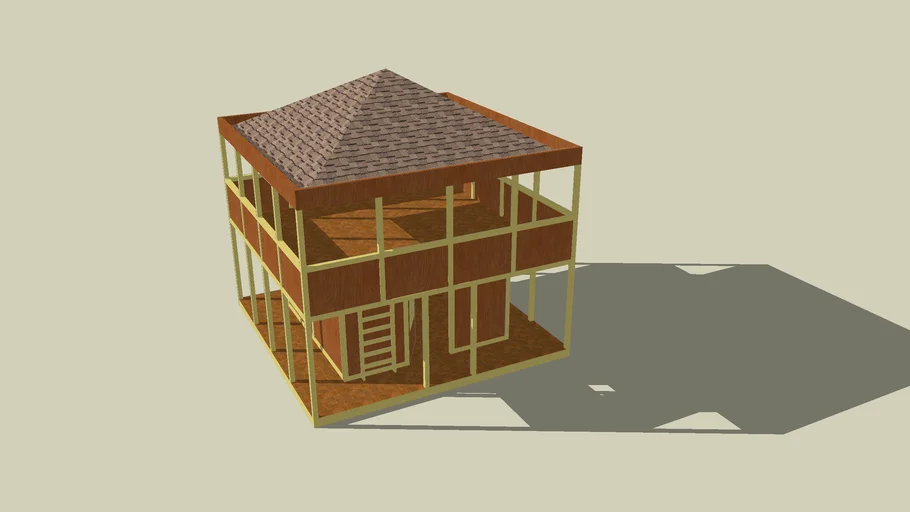 2 STORY WOOD HOUSE | 3D Warehouse