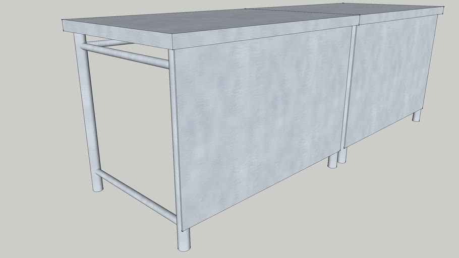 Stainless steel table 120x80 | 3D Warehouse