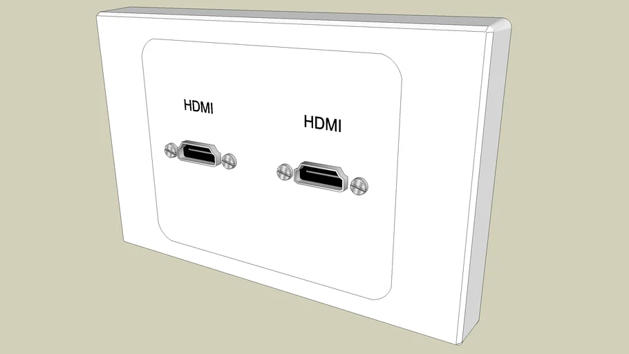 Clipsal 2000 Wall Plate with Custom 2 x HDMI Ports | 3D Warehouse