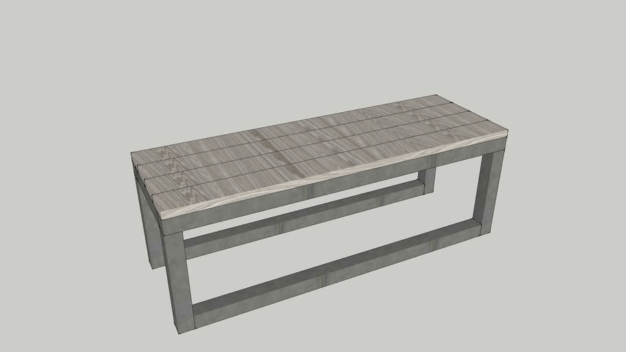 Modern Bench made of Metal and Wood | 3D Warehouse