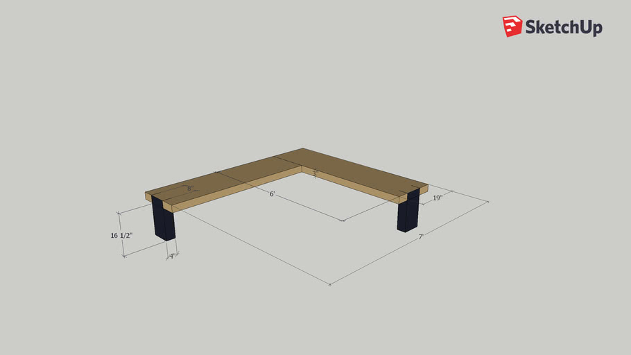 Breakfast Nook with C-channel legs | 3D Warehouse