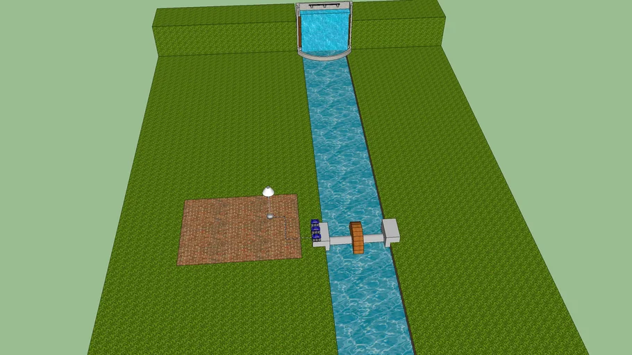 Garden river with turbine | 3D Warehouse