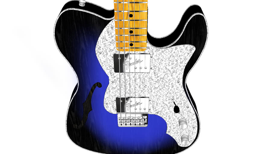 Fender Thinline 72 reissue 'blueburst' | 3D Warehouse