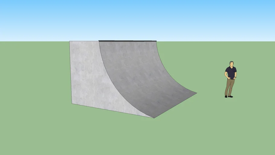 Quarter pipe with coping | 3D Warehouse