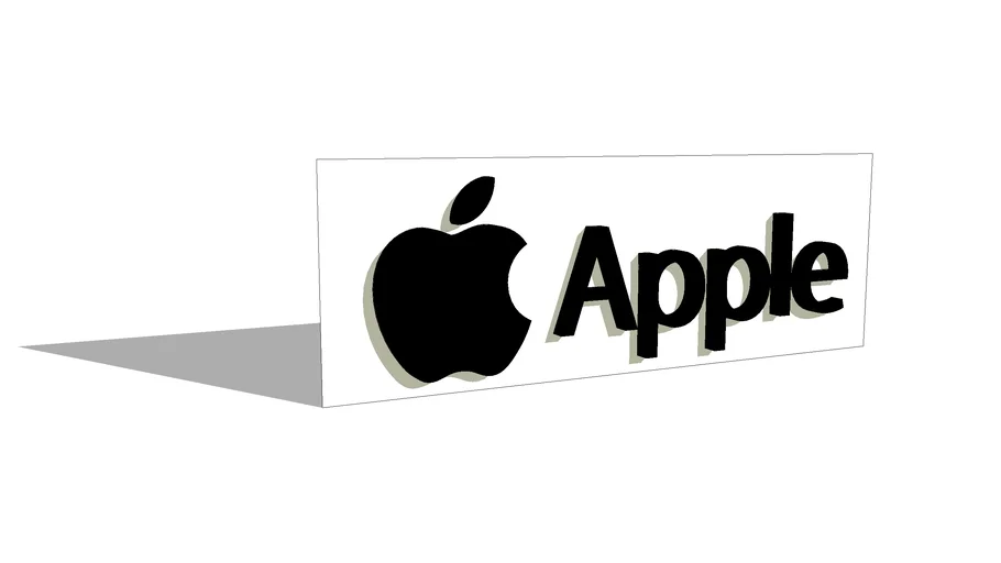 3d Black Apple Logo