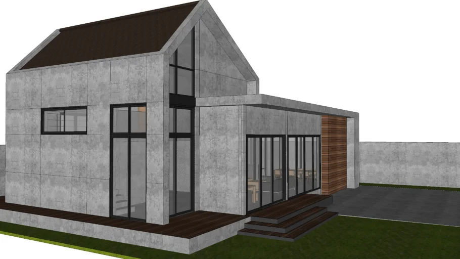 concrete gable house | 3D Warehouse